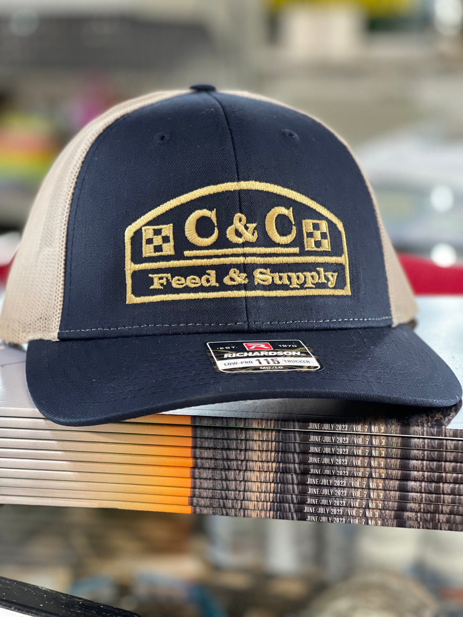 C&C Hat Navy & Gold 04 – C&C Feed Store