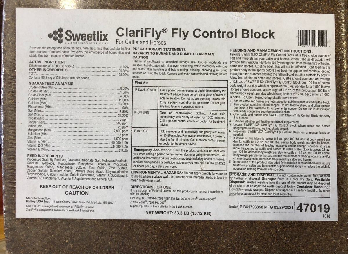 Sweetlix Clarifly Fly Control Block – C&C Feed Store